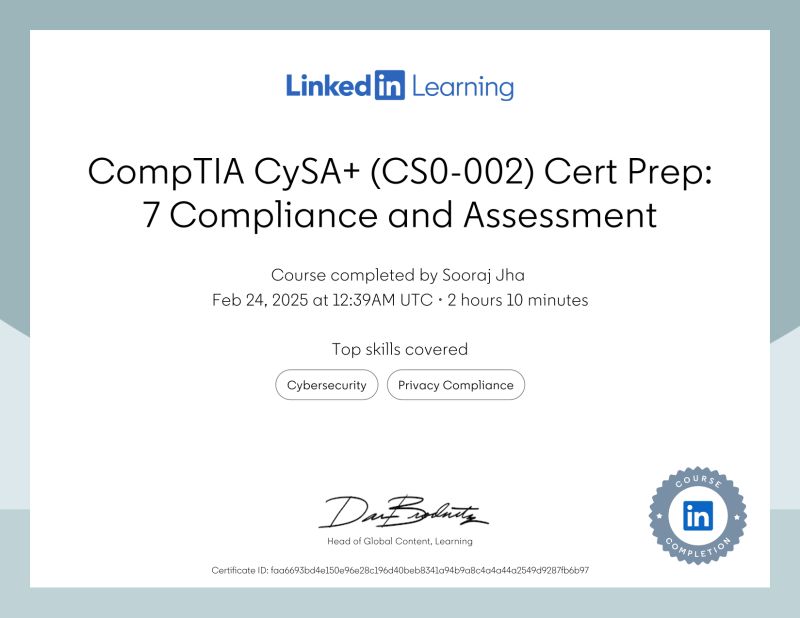 Certificate of Completion | Sooraj Jha Certificate of Completion | Sooraj Jha