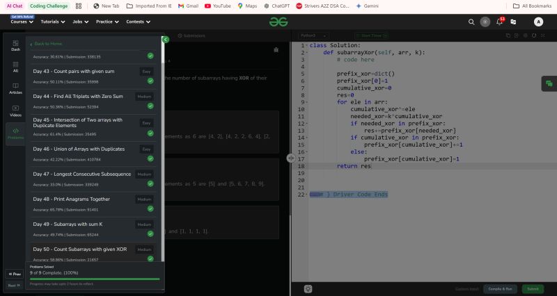 Amarjeet Kumar on LinkedIn: Problem 50: Count Subarrays with Given XOR ... Amarjeet Kumar on LinkedIn: Problem 50: Count Subarrays with Given XOR ...