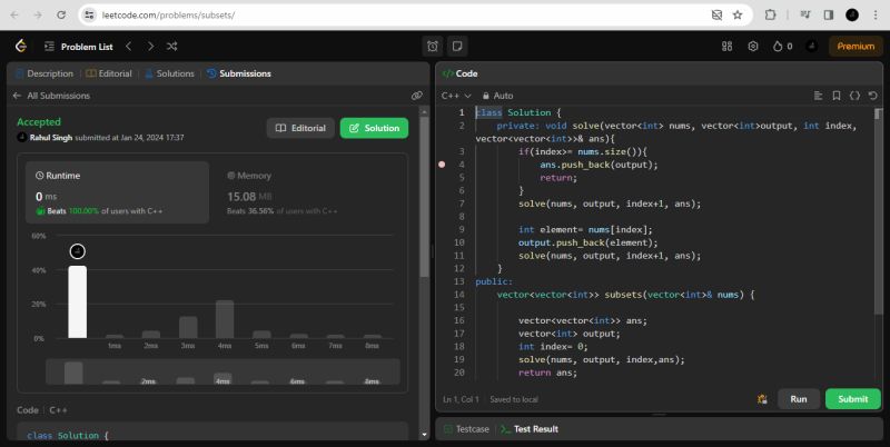 Nailed the Subset of Array problem on #leetcode | Rahul Singh posted on ... Nailed the Subset of Array problem on #leetcode | Rahul Singh posted on ...