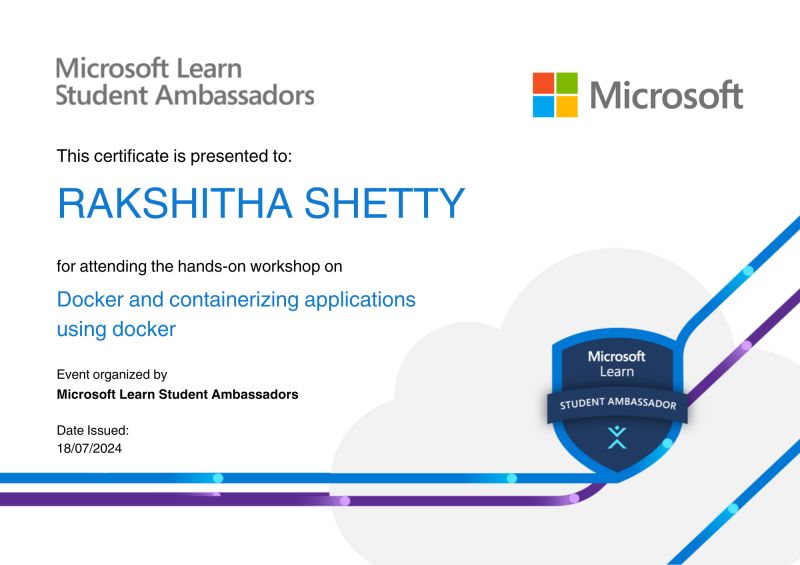 Rakshitha Shetty on LinkedIn: #docker #containerization #mlsa # ... Rakshitha Shetty on LinkedIn: #docker #containerization #mlsa # ...
