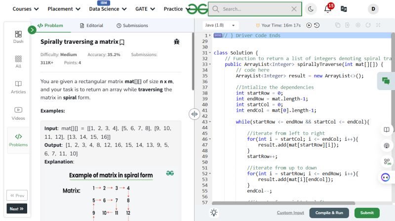#160gfg #dsa #160daysofcode #codingjourney #matrixproblems # ... #160gfg #dsa #160daysofcode #codingjourney #matrixproblems # ...