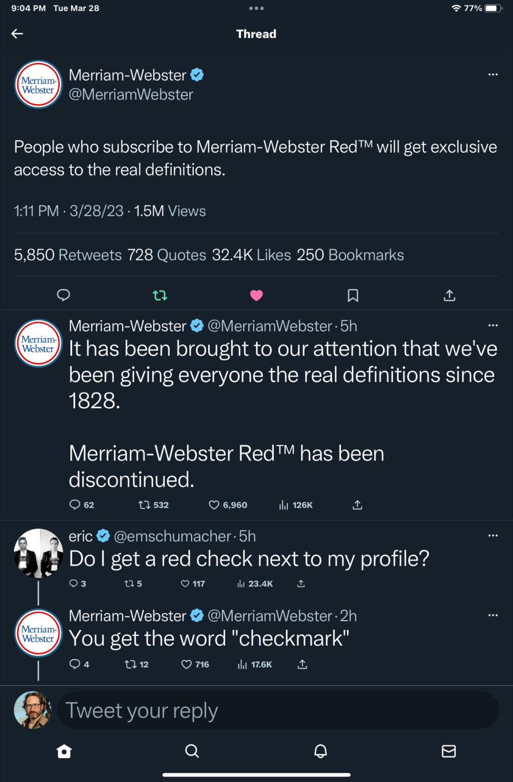 David K. on LinkedIn: Kudos to Merriam-Webster trolling Elon Musk’s ... David K. on LinkedIn: Kudos to Merriam-Webster trolling Elon Musk’s ...