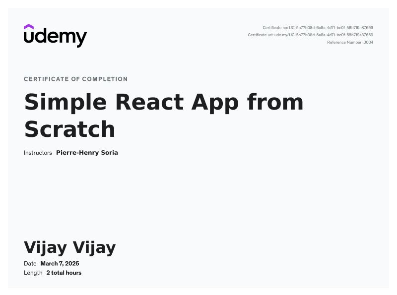 #reactjs #webdevelopment #learning #udemy #frontend #tech | Vijay E #reactjs #webdevelopment #learning #udemy #frontend #tech | Vijay E