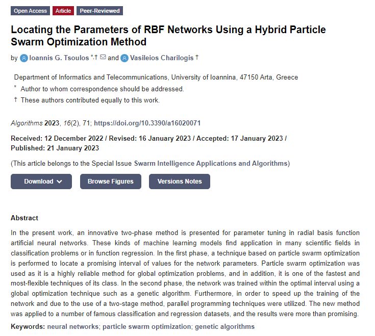 RBF Networks Using Hybrid Particle Swarm Optimization | Algorithms MDPI ... RBF Networks Using Hybrid Particle Swarm Optimization | Algorithms MDPI ...