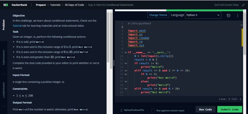 #day3 #30dayschallenge #coding #hackerrank #python # ... #day3 #30dayschallenge #coding #hackerrank #python # ...
