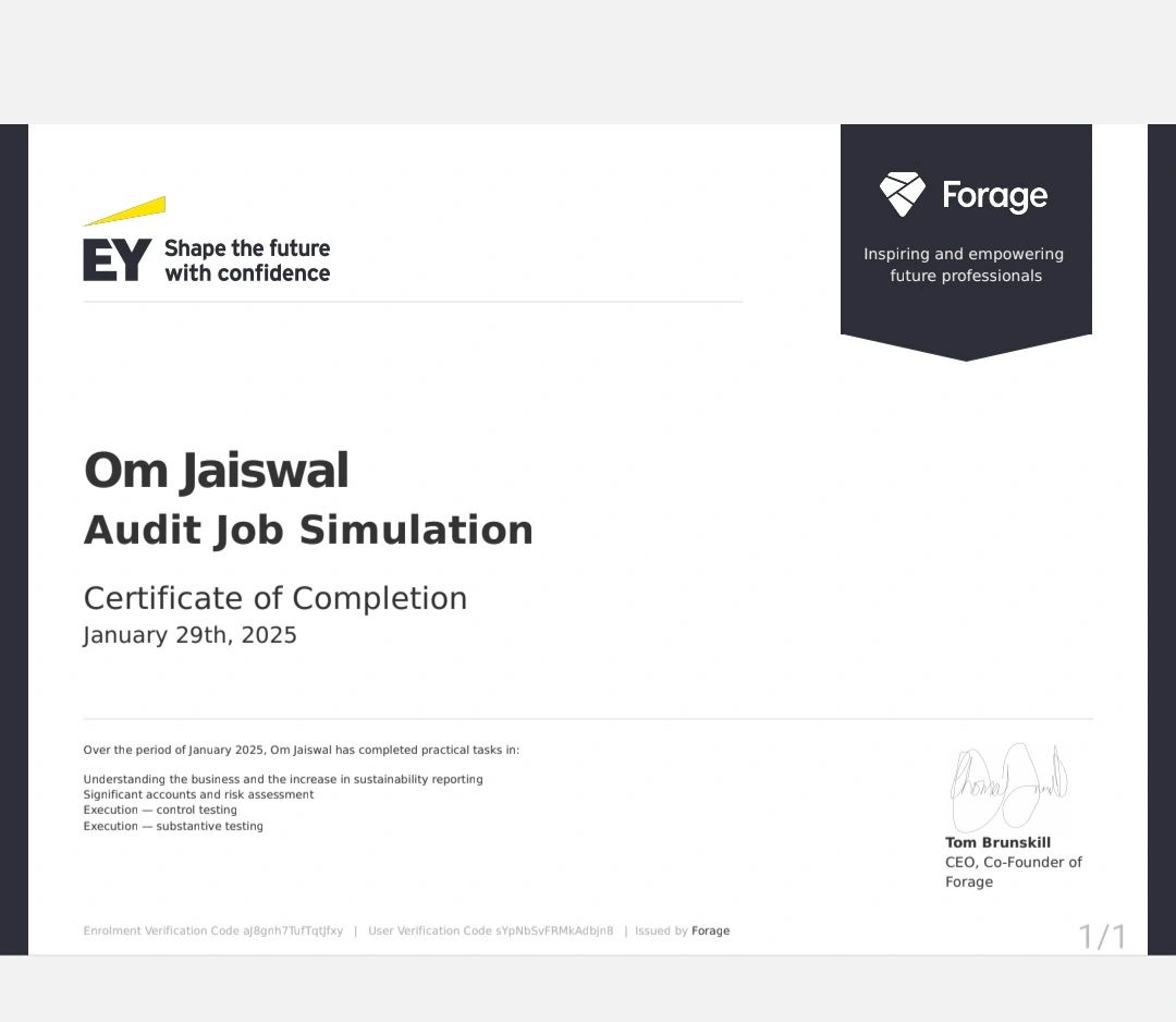 Om Jaiswal on LinkedIn: #forage Om Jaiswal on LinkedIn: #forage