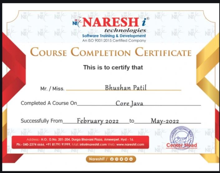 Bhushan Patil on LinkedIn: #corejava #java #project #security #nareshit ... Bhushan Patil on LinkedIn: #corejava #java #project #security #nareshit ...