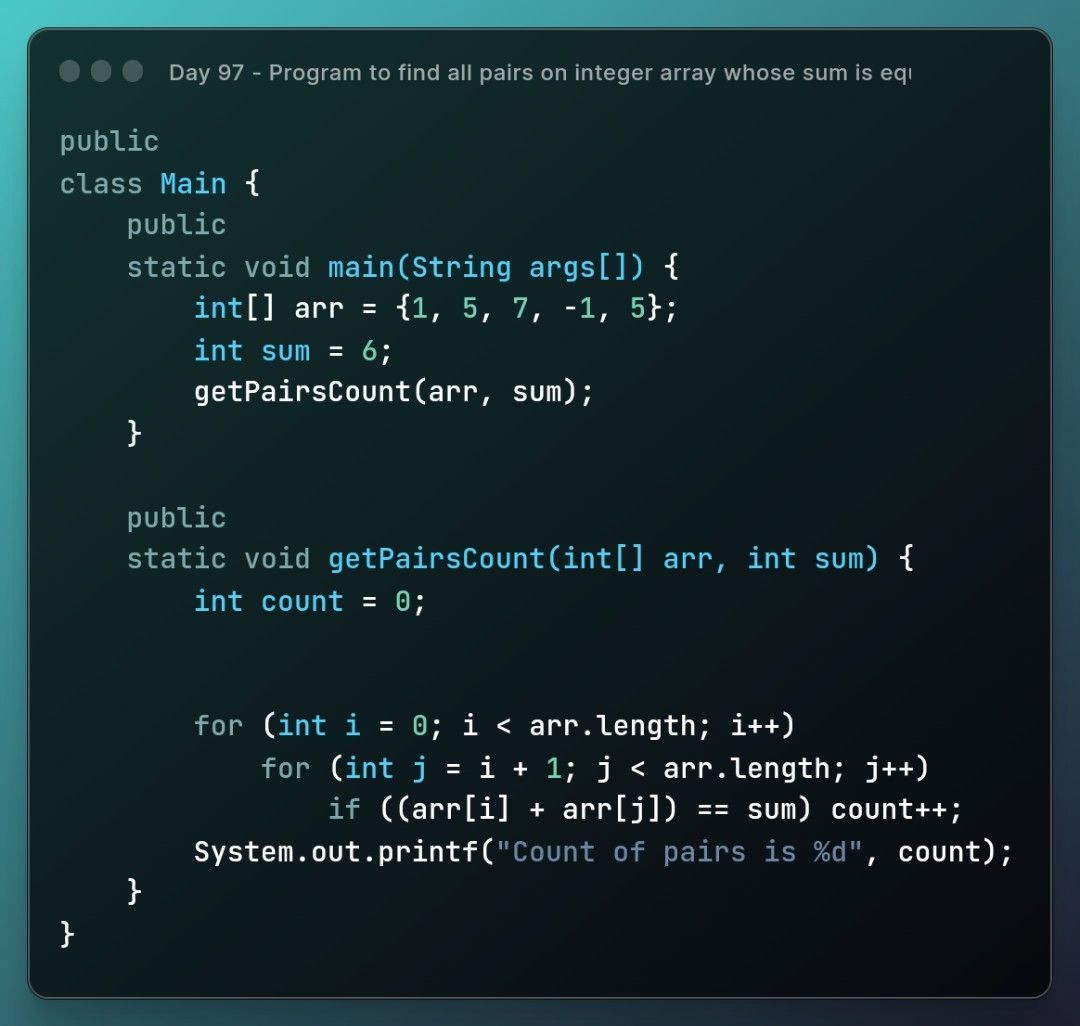 Senthil Kumar M on LinkedIn: #day #100daysofcode #coding #java Senthil Kumar M on LinkedIn: #day #100daysofcode #coding #java