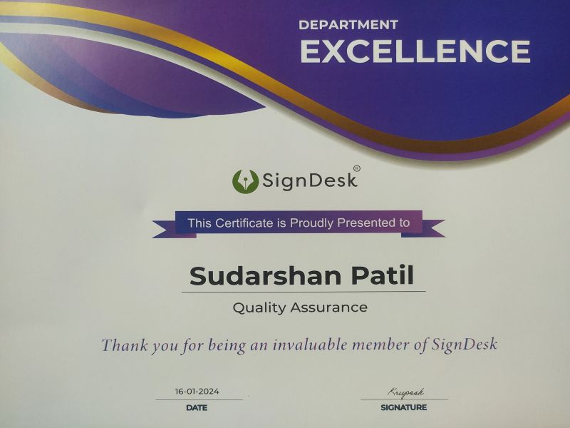 Sudarshan Patil on LinkedIn: Grateful to receive an appreciation ... Sudarshan Patil on LinkedIn: Grateful to receive an appreciation ...