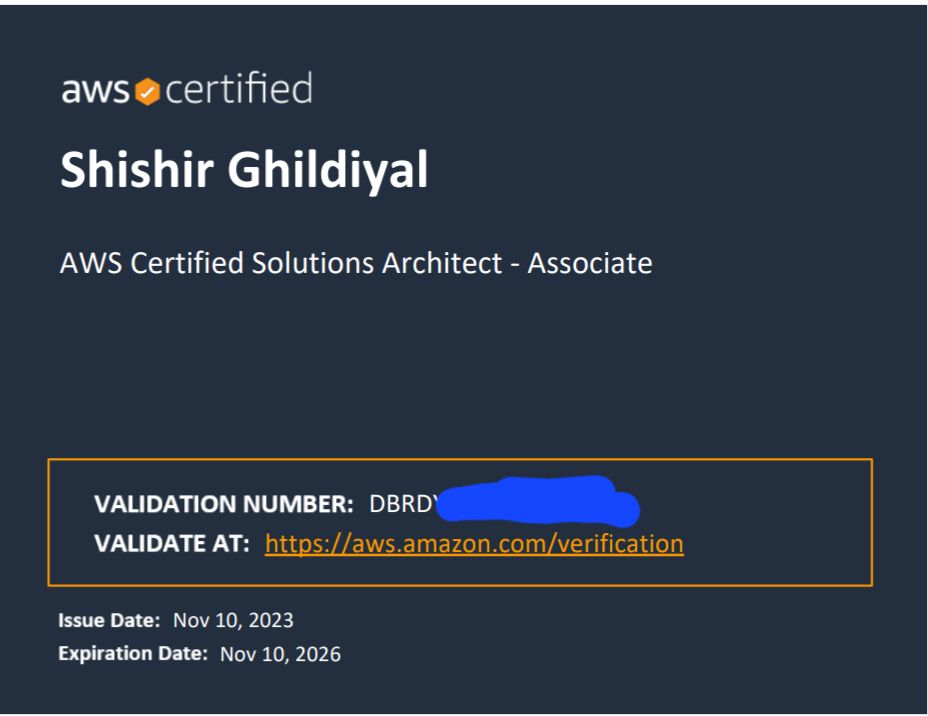 Shishir Ghildiyal on LinkedIn: #awscertified #cloudarchitecture Shishir Ghildiyal on LinkedIn: #awscertified #cloudarchitecture