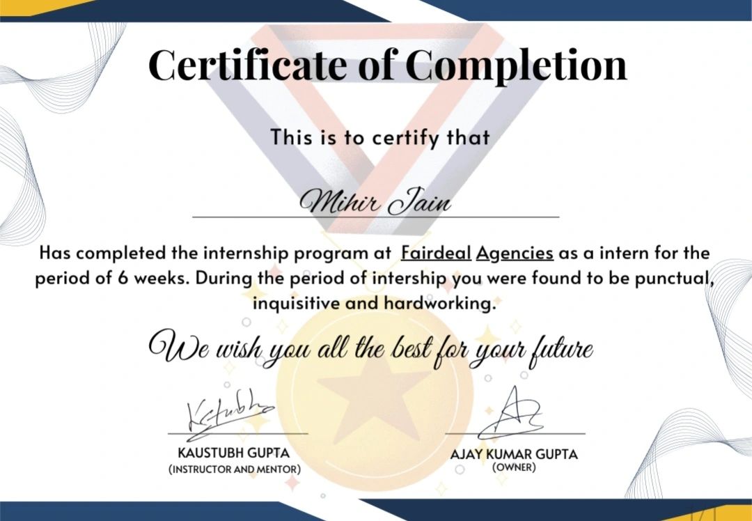 Mihir Jain on LinkedIn: I am thrilled to share that I have completed a ... Mihir Jain on LinkedIn: I am thrilled to share that I have completed a ...