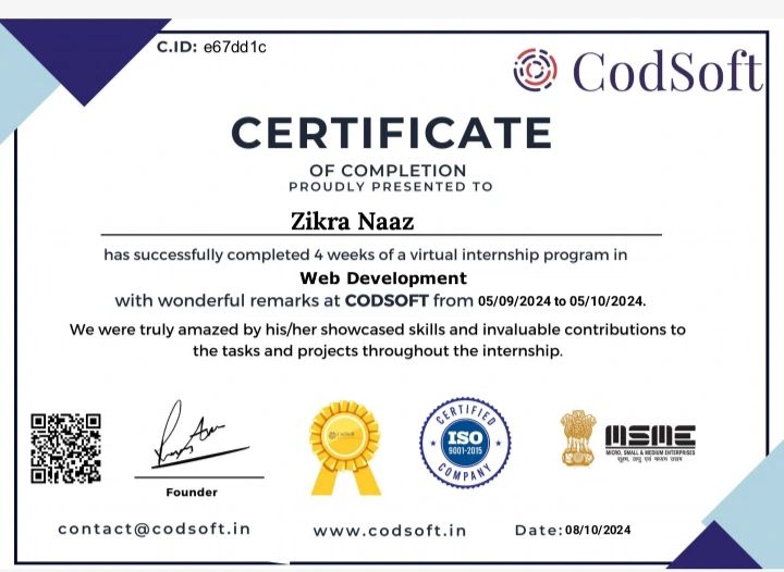 Zikra Naaz on LinkedIn: #webdevelopment #internship #careergrowth # ... Zikra Naaz on LinkedIn: #webdevelopment #internship #careergrowth # ...