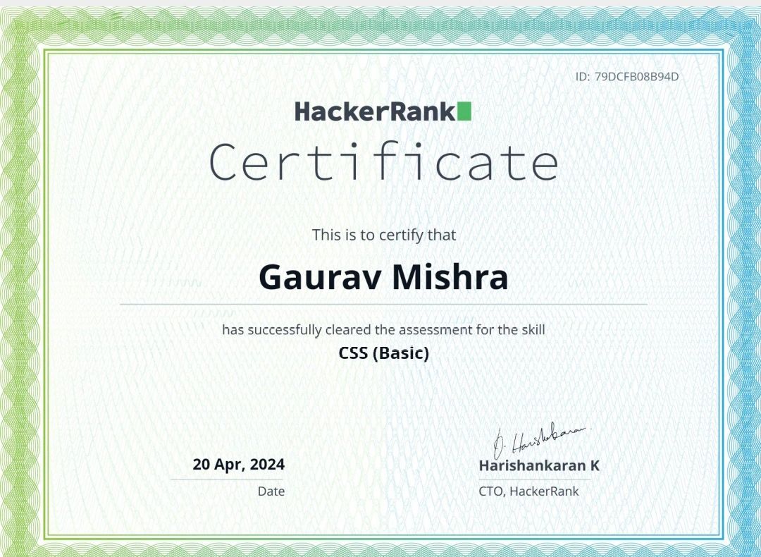 Gaurav Mishra on LinkedIn: #css #webdevelopment #coding #hackerrank # ... Gaurav Mishra on LinkedIn: #css #webdevelopment #coding #hackerrank # ...