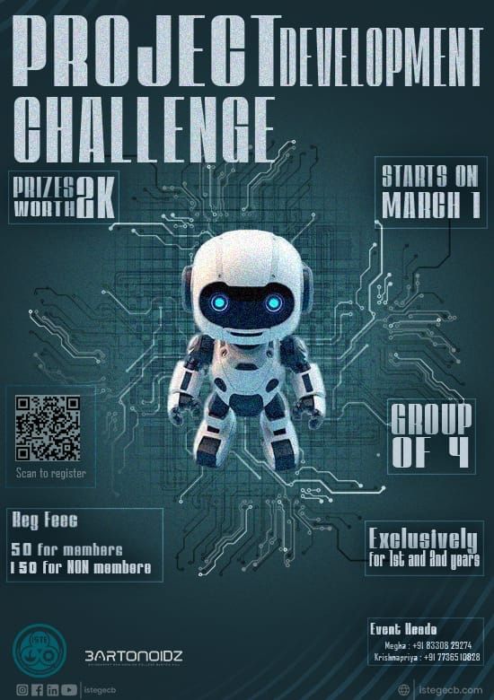 ISTE SC GECBH💫 is here with the PROJECT DEVELOPMENT CHALLENGE🚀. This is ... ISTE SC GECBH💫 is here with the PROJECT DEVELOPMENT CHALLENGE🚀. This is ...