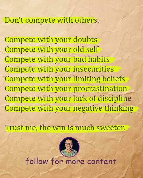 Green Morich Studio on LinkedIn: Don't compete with others. ↦ Compete ... Green Morich Studio on LinkedIn: Don't compete with others. ↦ Compete ...