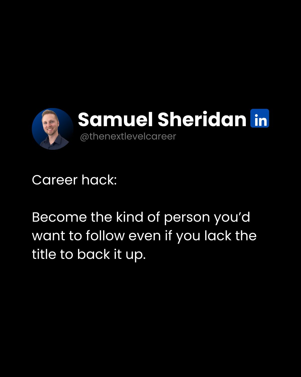 Samuel Sheridan on LinkedIn: A simple way to accelerate your career ... Samuel Sheridan on LinkedIn: A simple way to accelerate your career ...