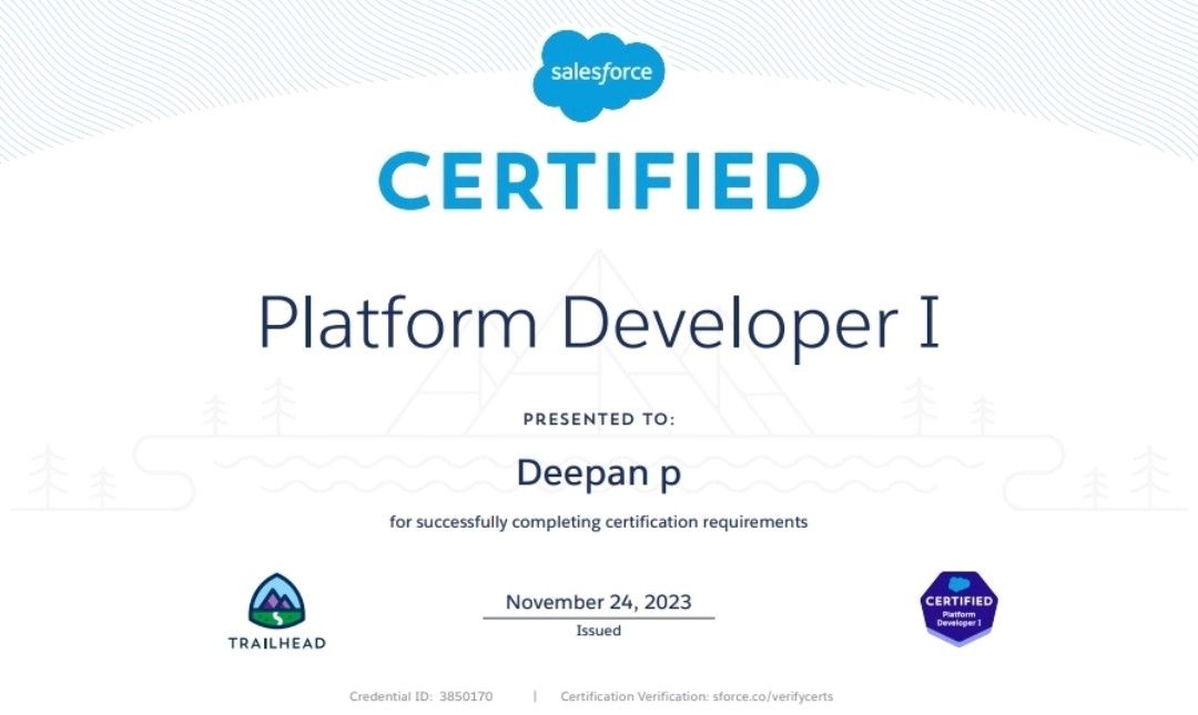 Deepan P on LinkedIn: #salesforcecertified | 10 comments Deepan P on LinkedIn: #salesforcecertified | 10 comments