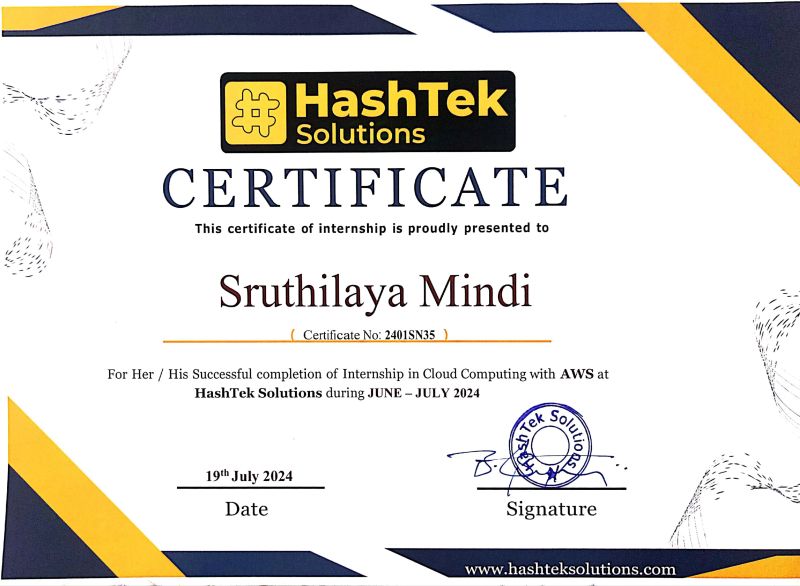Sruthilaya Mindi on LinkedIn: #aws #cloudcomputing #internship # ... Sruthilaya Mindi on LinkedIn: #aws #cloudcomputing #internship # ...