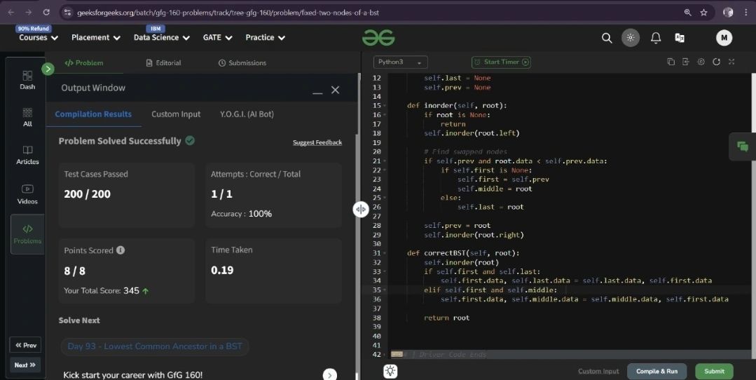 #geeksforgeeks #codingchallenge #bst #treealgorithms #gfg160 # ... #geeksforgeeks #codingchallenge #bst #treealgorithms #gfg160 # ...