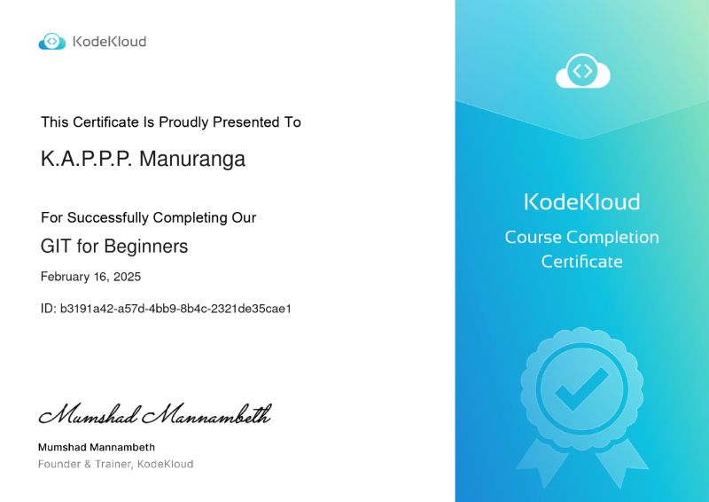 Pasindu Prabhath on LinkedIn: #kodekloud #git #github #devops Pasindu Prabhath on LinkedIn: #kodekloud #git #github #devops