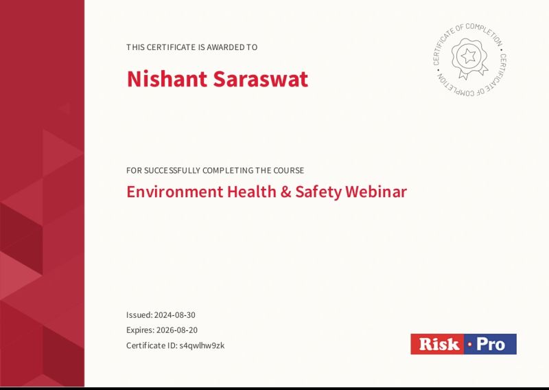 Nishant Saraswat on LinkedIn: #environmenthealthsafety #riskmanagement ... Nishant Saraswat on LinkedIn: #environmenthealthsafety #riskmanagement ...