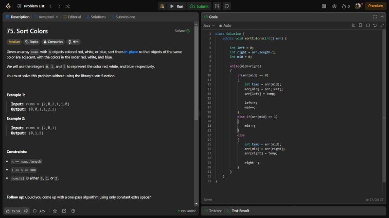 #leetcode #dsa #algorithms #sorting #dutchnationalflag #java # ... #leetcode #dsa #algorithms #sorting #dutchnationalflag #java # ...