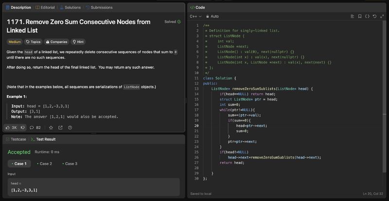 Daily LeetCode Challenge: Remove Zero Sum Nodes | Surajmal Suthar ... Daily LeetCode Challenge: Remove Zero Sum Nodes | Surajmal Suthar ...