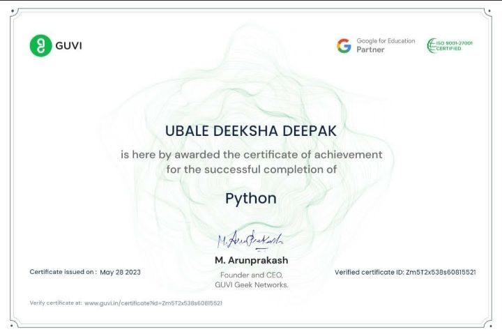 #python | DEEKSHA UBALE #python | DEEKSHA UBALE