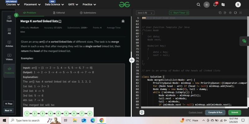 #gfg160 #geekstreak2024 #dsa #linkedlist #heap #priorityqueue #merging ... #gfg160 #geekstreak2024 #dsa #linkedlist #heap #priorityqueue #merging ...