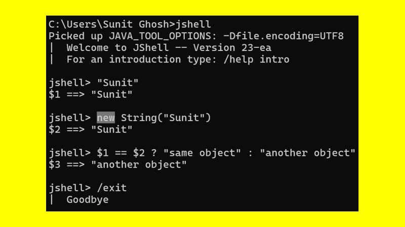 Sunit Ghosh on LinkedIn: #java #jshell #repl Sunit Ghosh on LinkedIn: #java #jshell #repl
