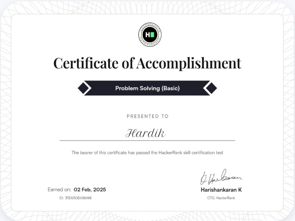 Hardik Taneja on LinkedIn: #coding #problemsolving #hackerrank Hardik Taneja on LinkedIn: #coding #problemsolving #hackerrank