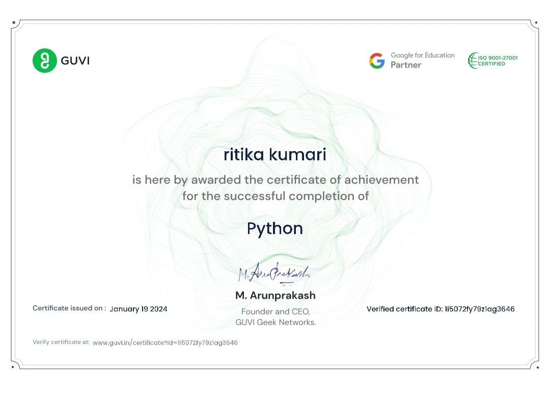 Ritika Kumari on LinkedIn: #pythonprogramming #pythonlearning # ... Ritika Kumari on LinkedIn: #pythonprogramming #pythonlearning # ...