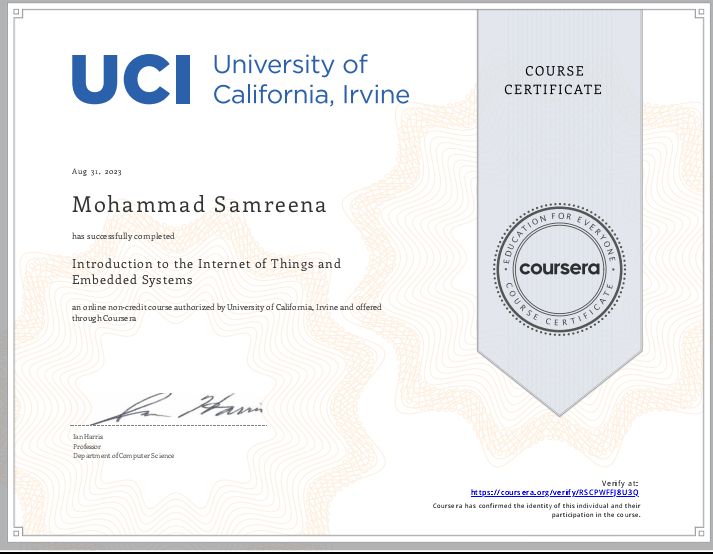 Mohammad Samreena on LinkedIn: #embedded #introduction #coursera Mohammad Samreena on LinkedIn: #embedded #introduction #coursera