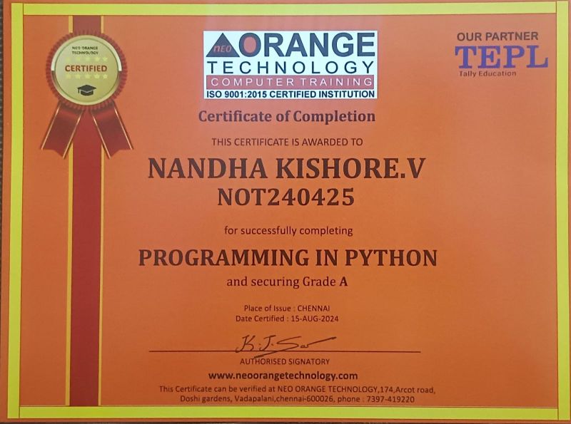 #python #programinglanguage #coding | Nandha Kishore #python #programinglanguage #coding | Nandha Kishore