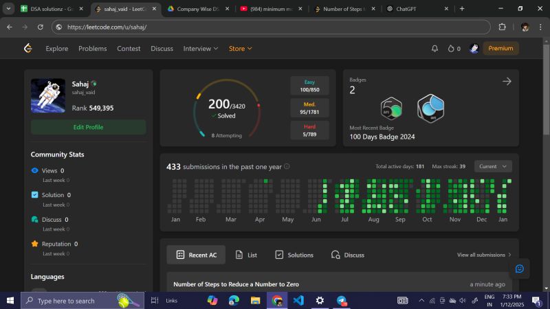 #leetcode #100daysofcode #codingjourney #dsa #problemsolving | Sahaj ... #leetcode #100daysofcode #codingjourney #dsa #problemsolving | Sahaj ...