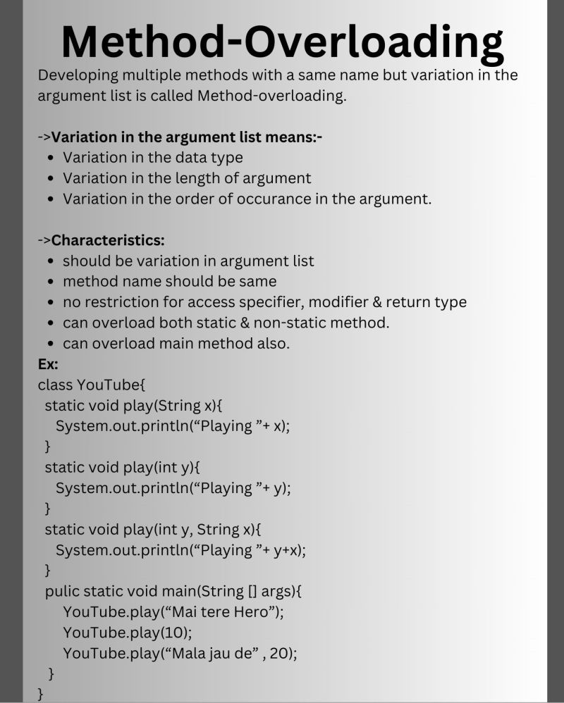 Method overloading for multiple methods | Rahul kumar rana posted on ... Method overloading for multiple methods | Rahul kumar rana posted on ...