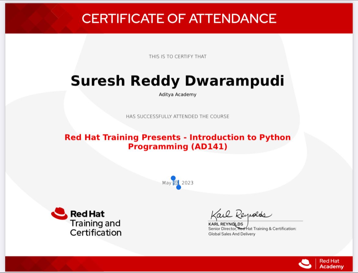 Suresh Reddy Dwarampudi on LinkedIn: #coding #python Suresh Reddy Dwarampudi on LinkedIn: #coding #python