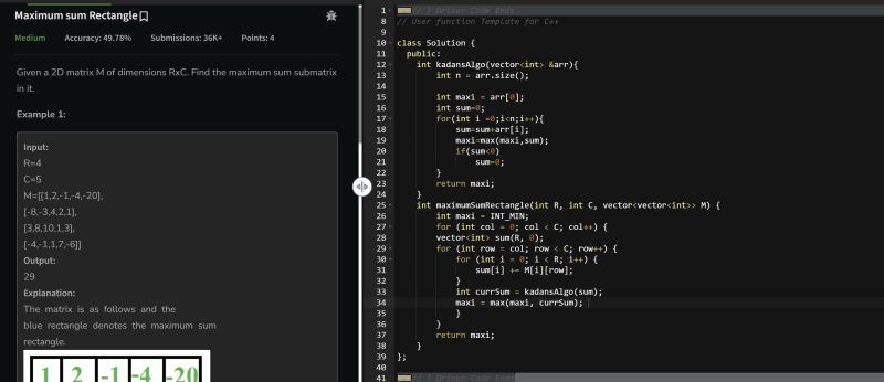 Kadane's algorithm for Maximum Sum Rectangle | Bishal Das posted on the ... Kadane's algorithm for Maximum Sum Rectangle | Bishal Das posted on the ...