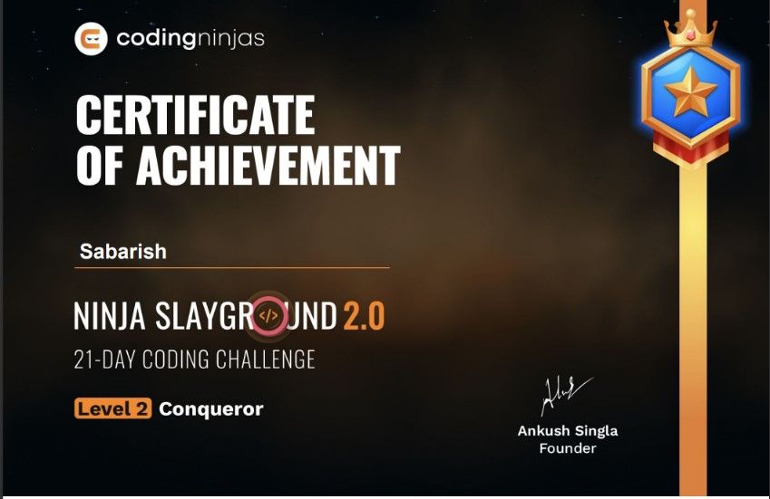 Sabarish Sathiya on LinkedIn: #codingchallenge #ninjaslayground # ... Sabarish Sathiya on LinkedIn: #codingchallenge #ninjaslayground # ...