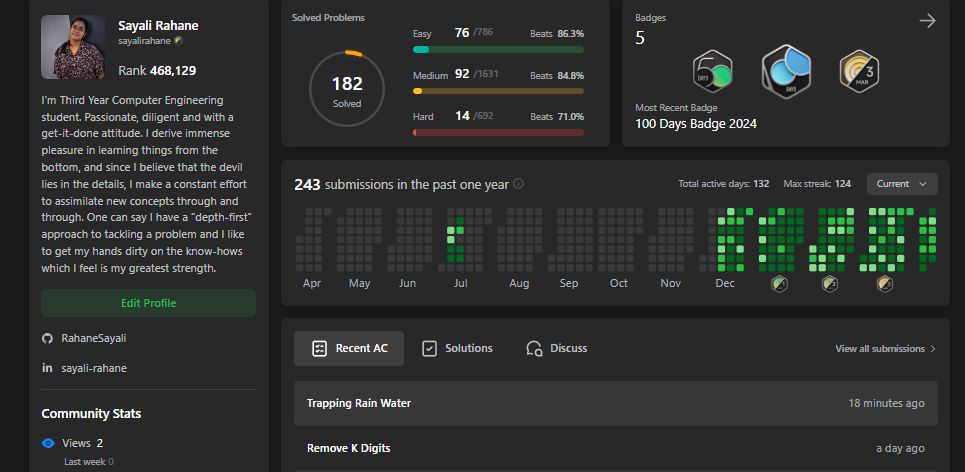 Sayali Rahane on LinkedIn: #365daychallenge #leetcode #dailycoding #dsa ... Sayali Rahane on LinkedIn: #365daychallenge #leetcode #dailycoding #dsa ...