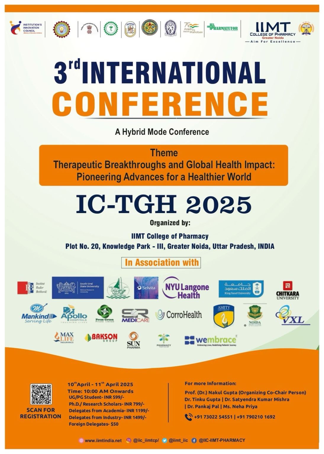 Join IIMT College of Pharmacy, Greater Noida, for the 3rd International ... Join IIMT College of Pharmacy, Greater Noida, for the 3rd International ...