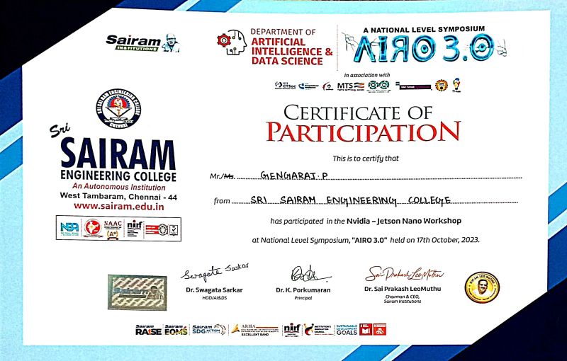 Gengaraj Pothiraj on LinkedIn: #ai #edgecomputing #workshop #certificate Gengaraj Pothiraj on LinkedIn: #ai #edgecomputing #workshop #certificate