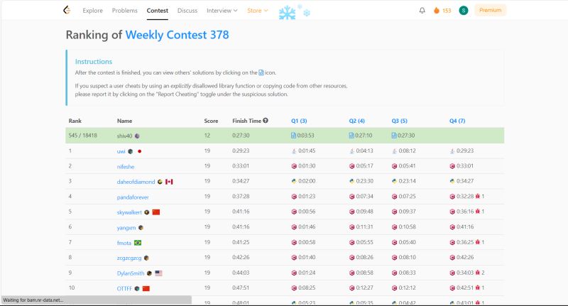 Shivam Kumar on LinkedIn: LeetCode Weekly Contest 378 End of 2023 with ... Shivam Kumar on LinkedIn: LeetCode Weekly Contest 378 End of 2023 with ...