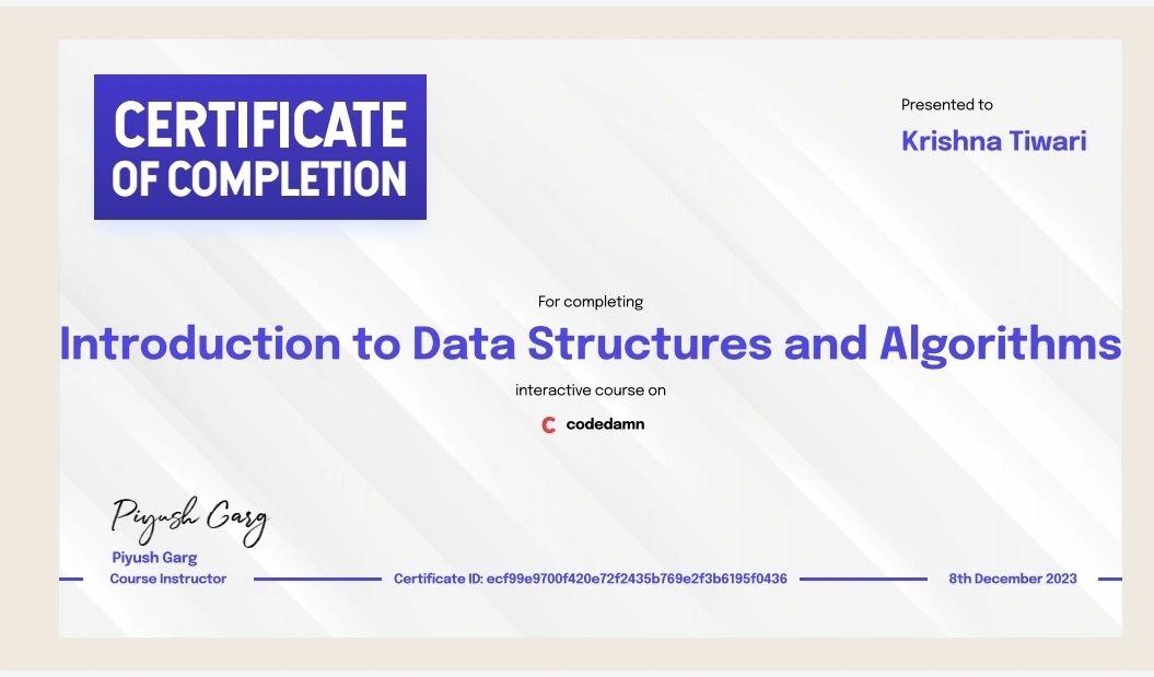 Krishna Tiwari on LinkedIn: #learning #datastructures #algorithms # ... Krishna Tiwari on LinkedIn: #learning #datastructures #algorithms # ...
