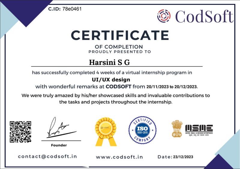 Harsini Govinda Rao on LinkedIn: #codsoft #codsoftinternship Harsini Govinda Rao on LinkedIn: #codsoft #codsoftinternship