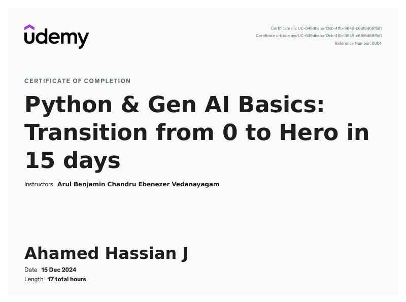 Ahamed Hassian on LinkedIn: #python #generativeai #learning # ... Ahamed Hassian on LinkedIn: #python #generativeai #learning # ...