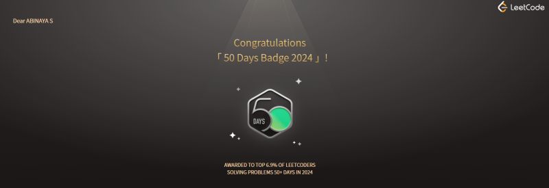 Abinaya S on LinkedIn: #leetcode #codingjourney #50dayschallenge # ... Abinaya S on LinkedIn: #leetcode #codingjourney #50dayschallenge # ...
