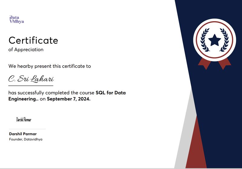 Chirumerla Sri Lahari on LinkedIn: #sql #datalearning #leetcode # ... Chirumerla Sri Lahari on LinkedIn: #sql #datalearning #leetcode # ...