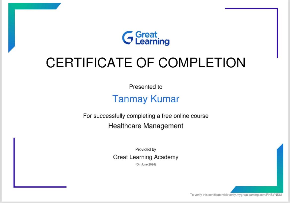 Learned about healthcare industry | Tanmay Kumar posted on the topic ... Learned about healthcare industry | Tanmay Kumar posted on the topic ...