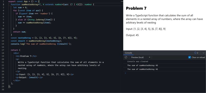 Lavin Kulal on LinkedIn: 7. Write a TypeScript function that calculates ... Lavin Kulal on LinkedIn: 7. Write a TypeScript function that calculates ...